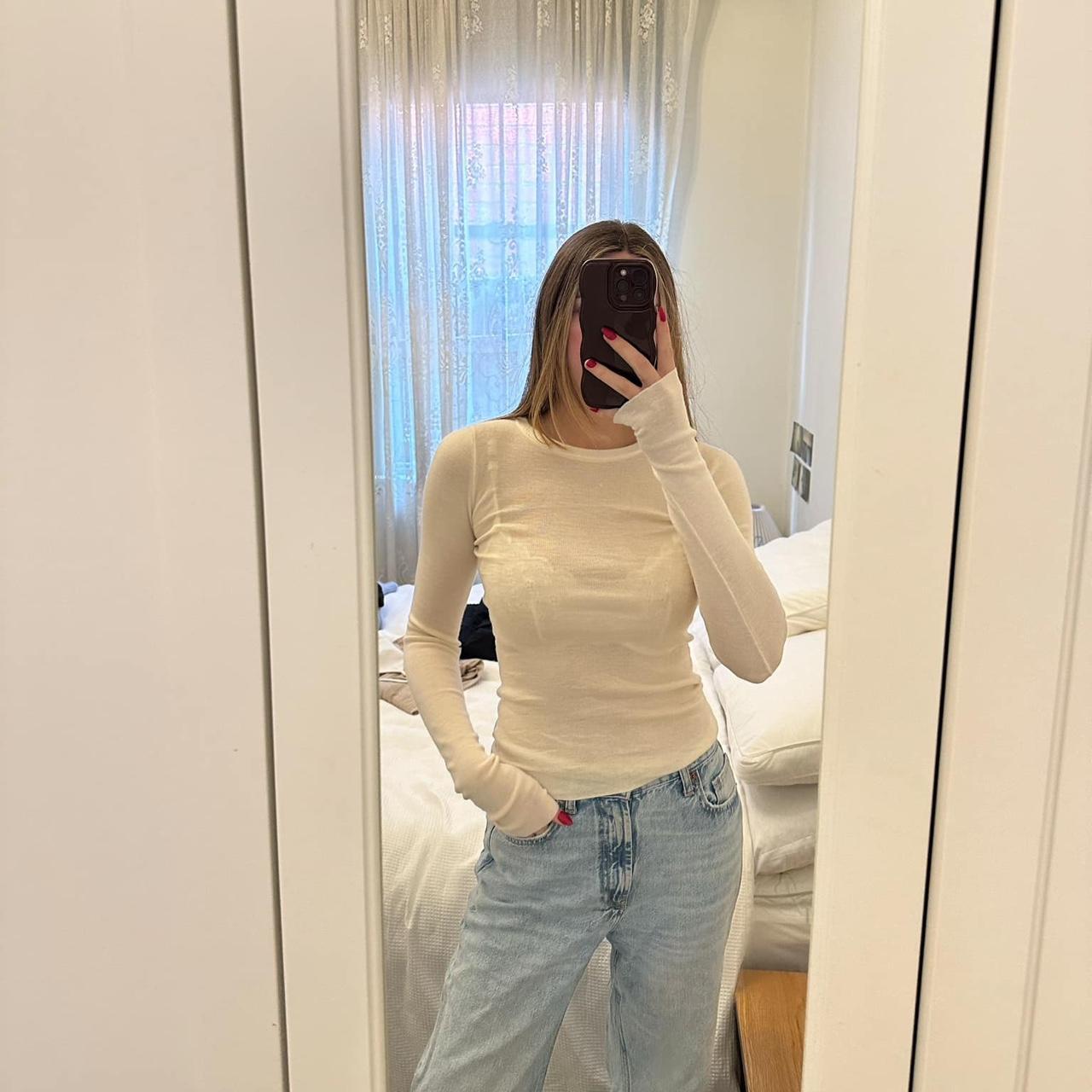 Henne Carr Top in Cream Size 6 Slight red mark on front - Depop