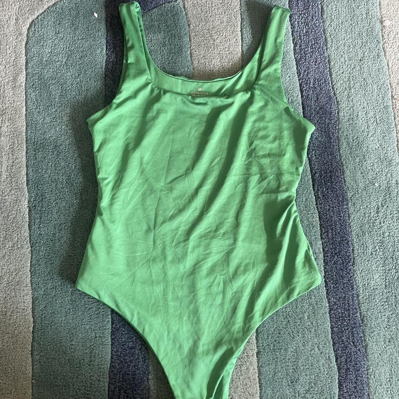 Green Squareneck Bodysuit tagged skims for... - Depop