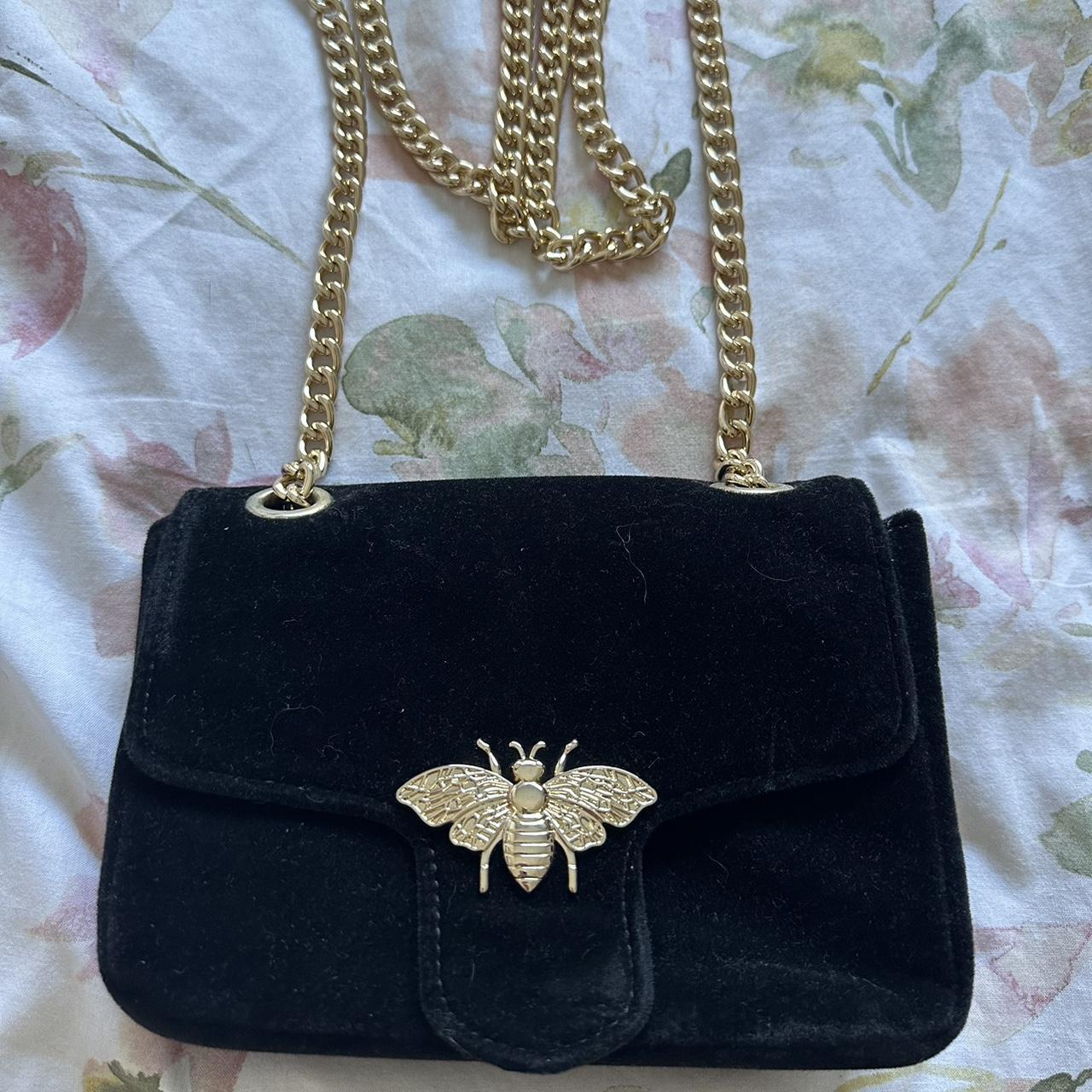 Black Fabric bag with gold detail, never used. Colette. - Depop