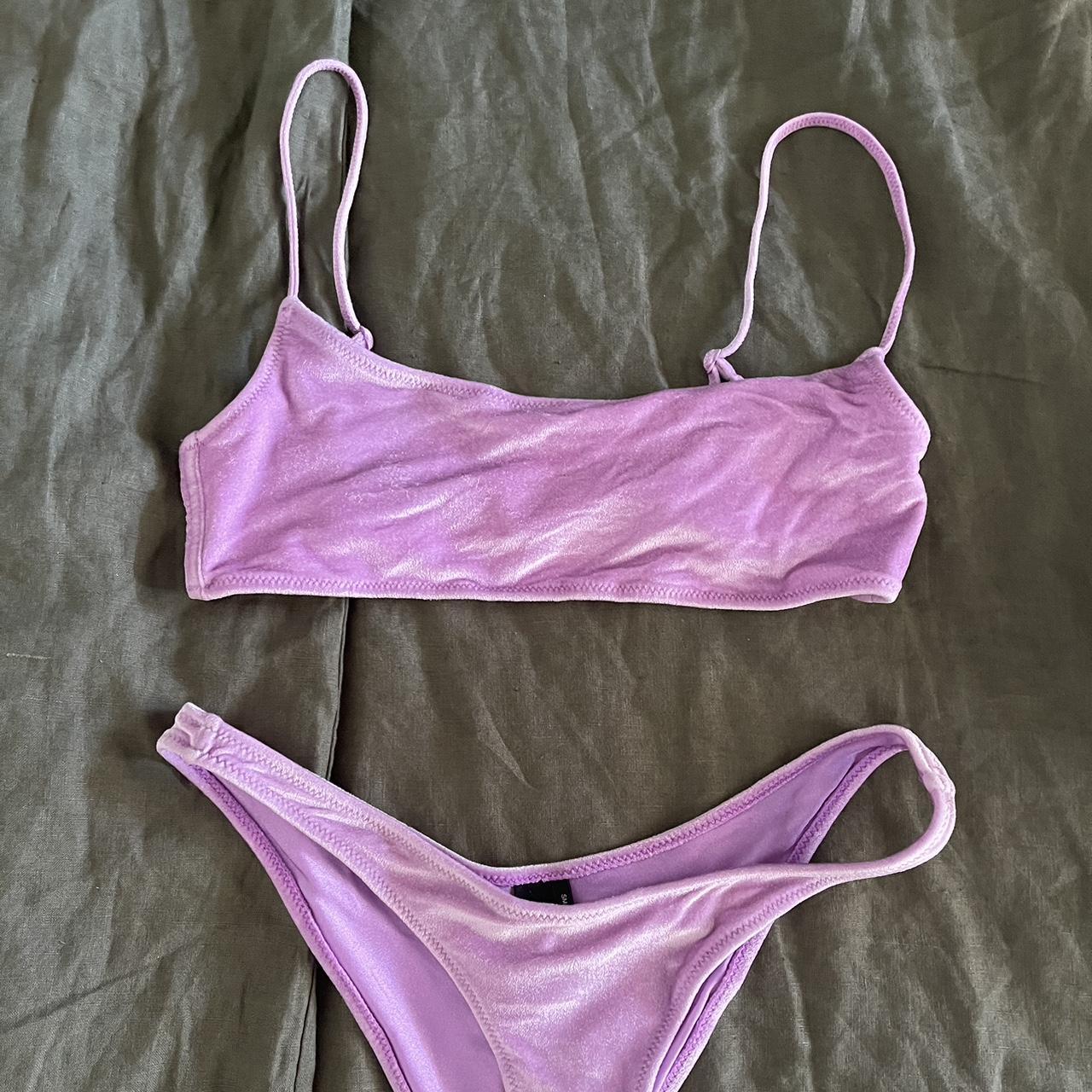 Triangl velvet bikini set amazing condition cheeky... - Depop