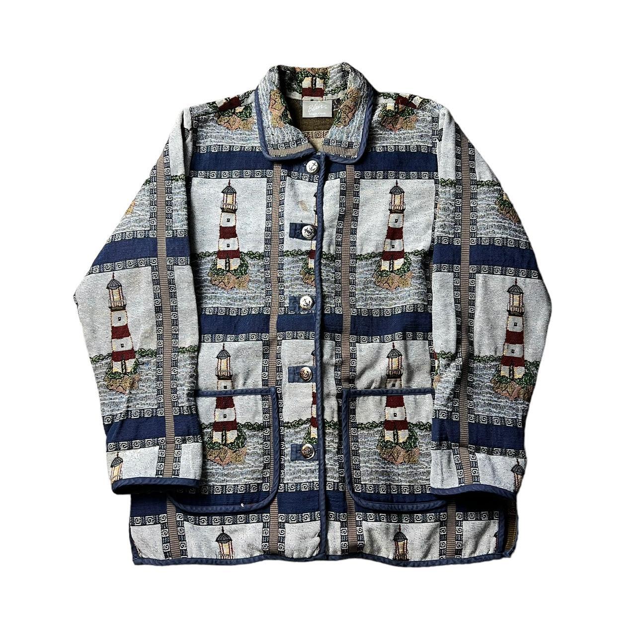 Blair Women's Blue and Grey Jacket | Depop