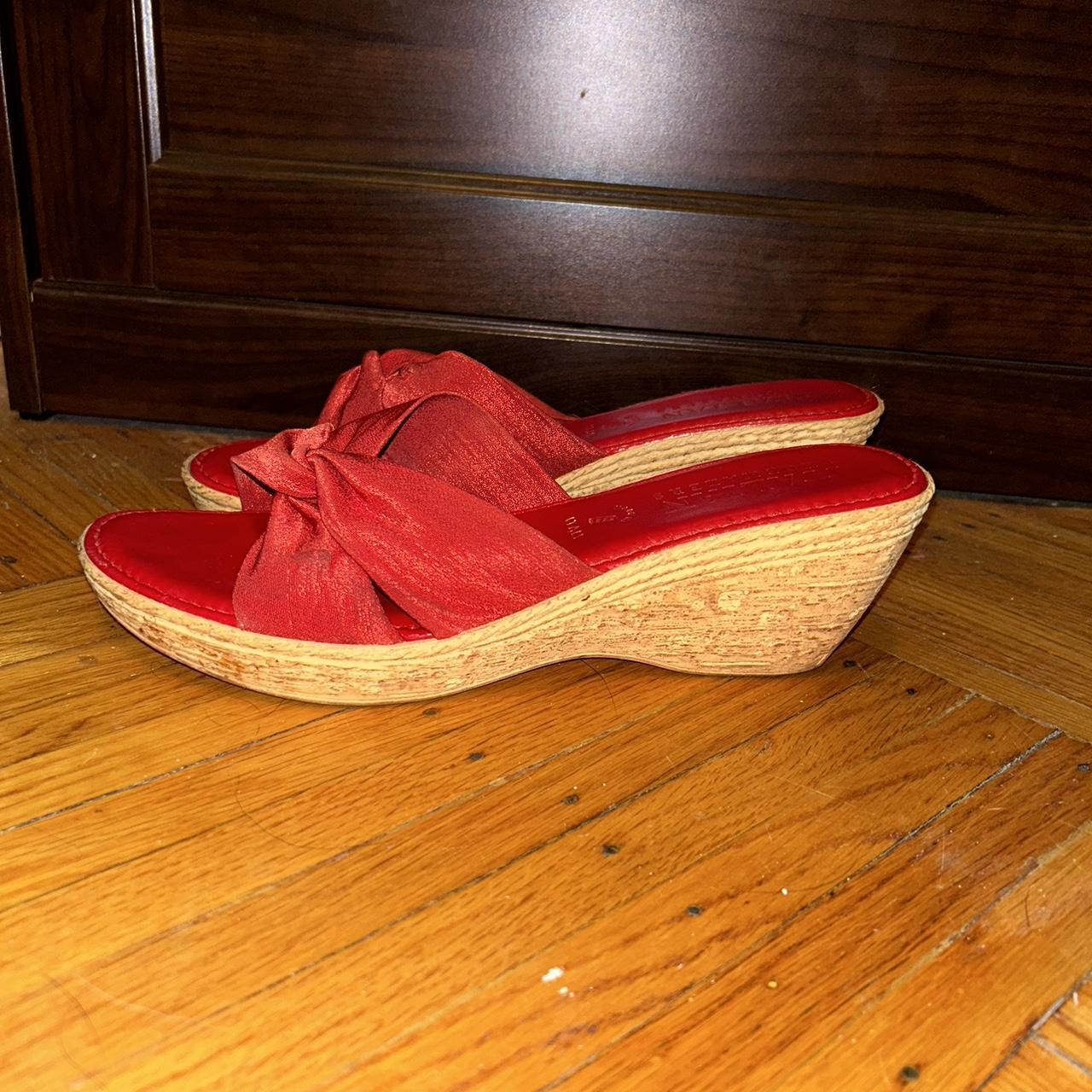 Italian Shoemakers Women's Red Sandals | Depop