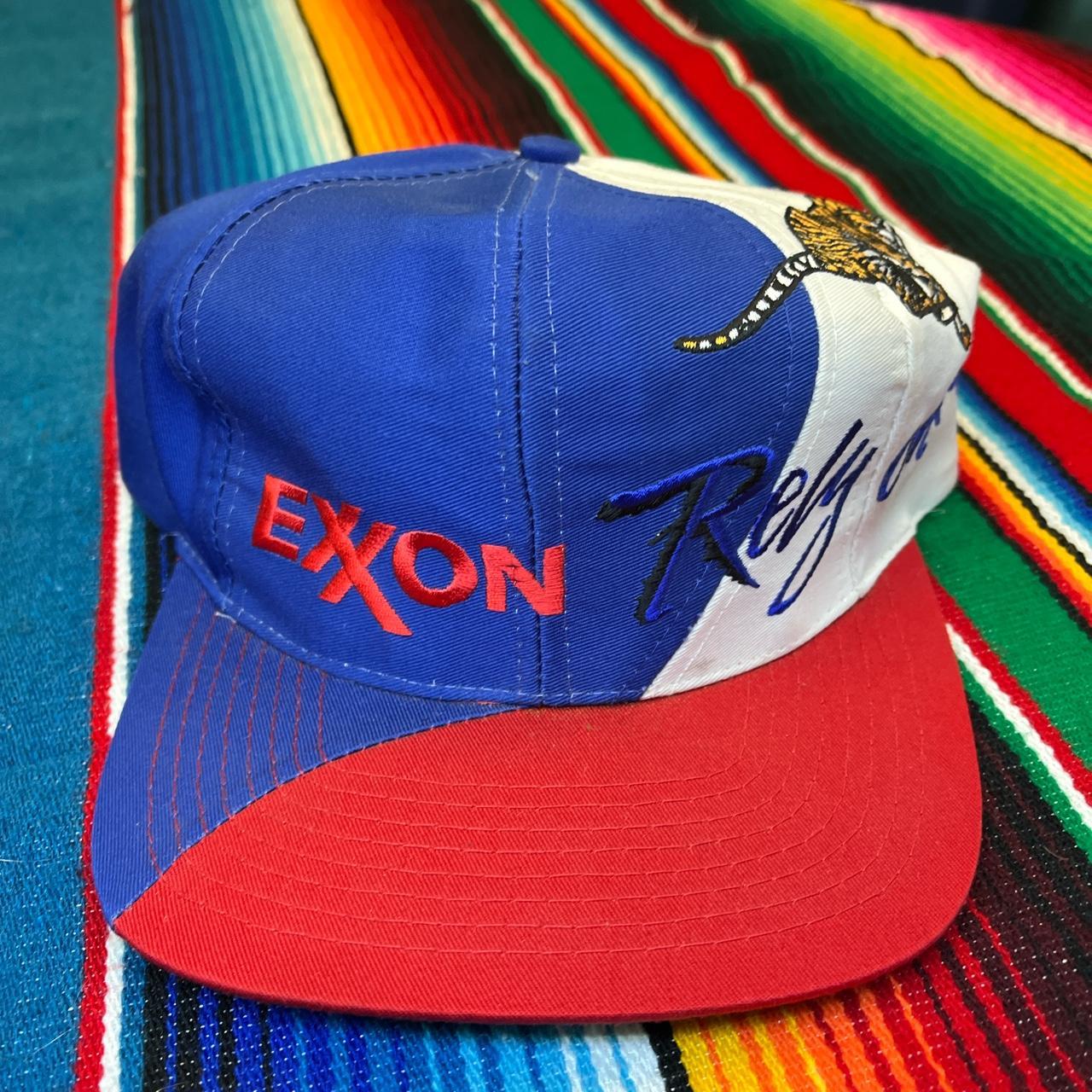 Vintage 90s Exxon Snapback Hat Cap Embroidered Rely... - Depop
