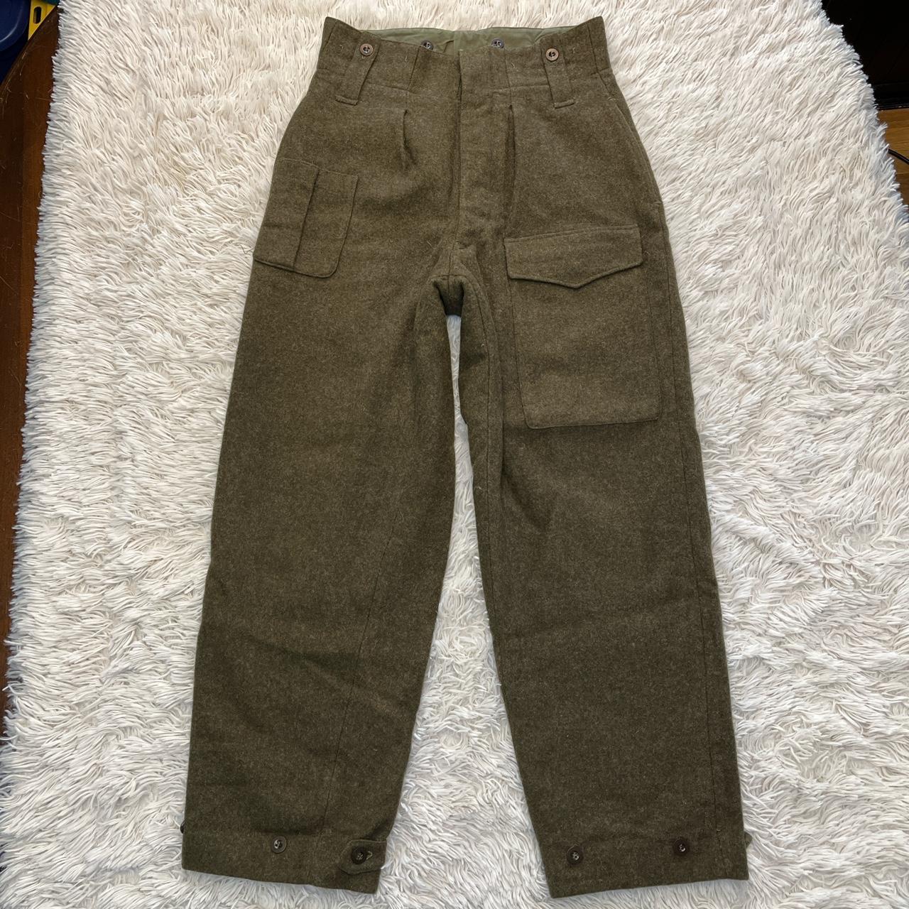 Vintage 1963 European wool military pants excellent... - Depop