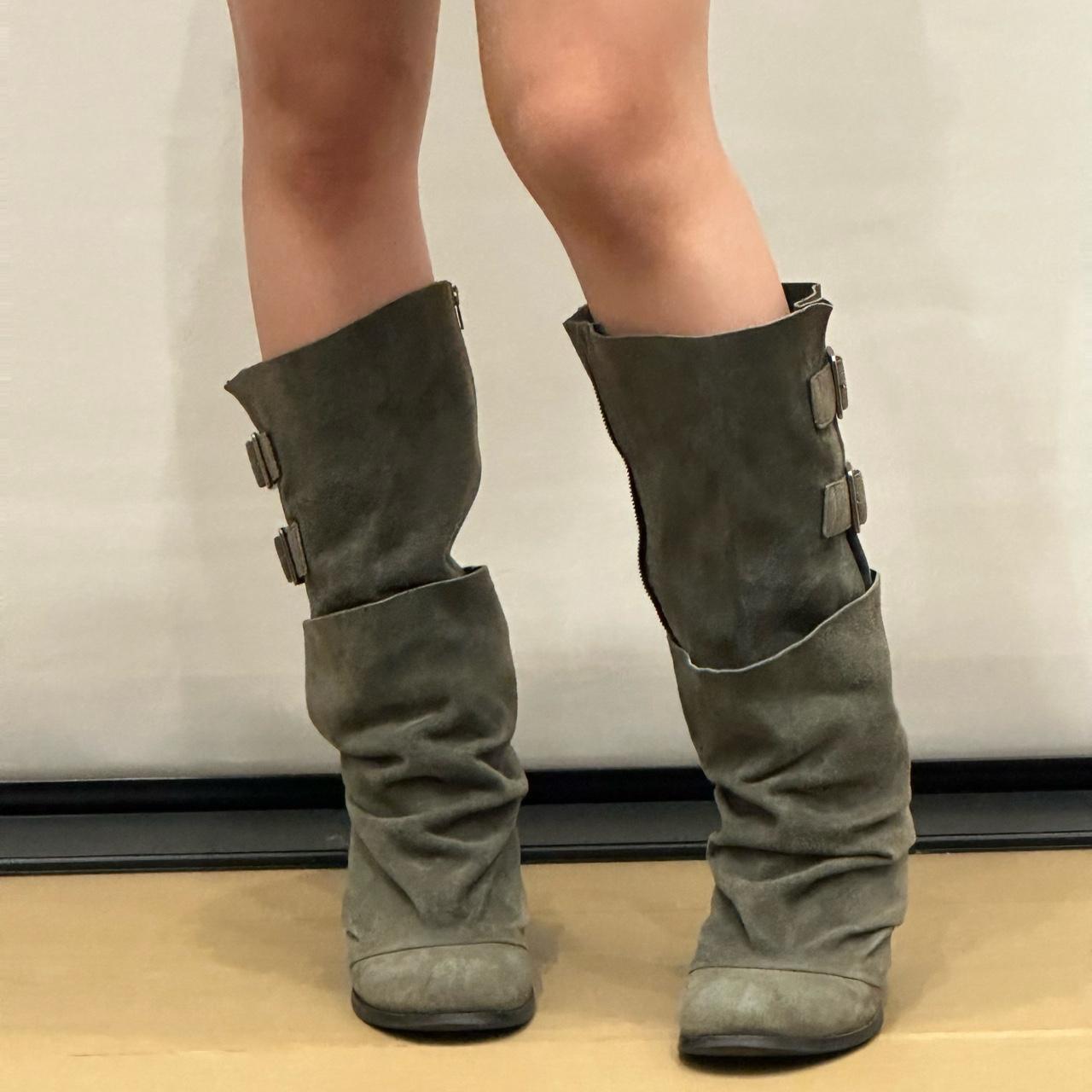 ̵ 🇯🇵Japanese Vintage Zucca Boots chamois leather... - Depop