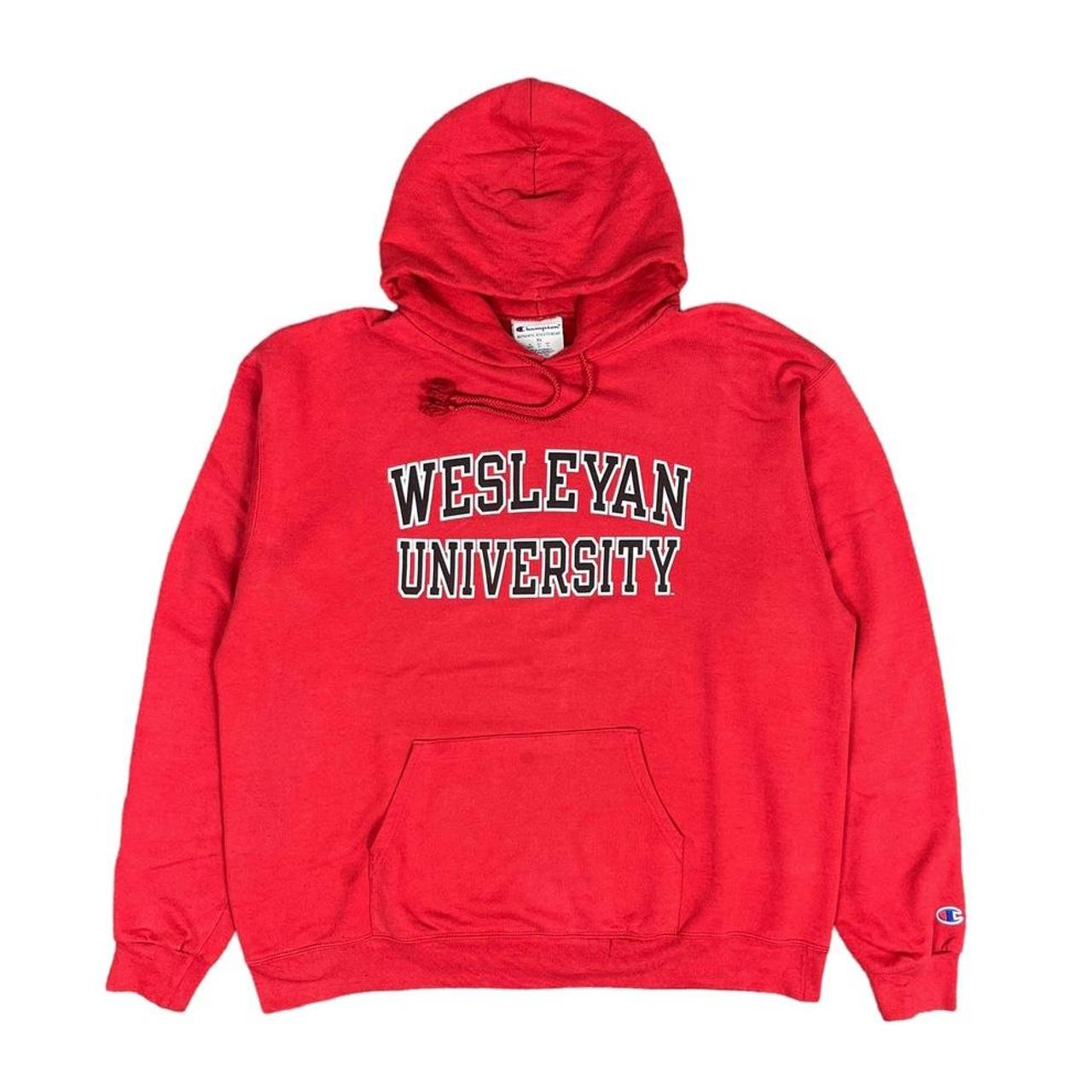 Vintage 00’s Champion Hoodie Wesleyan University... - Depop