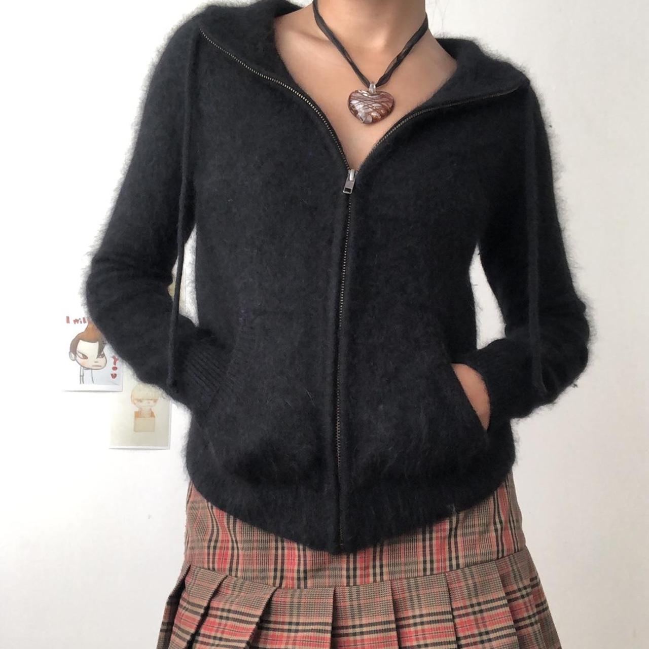 90s moda international zip up angora sweater! Lovee... - Depop