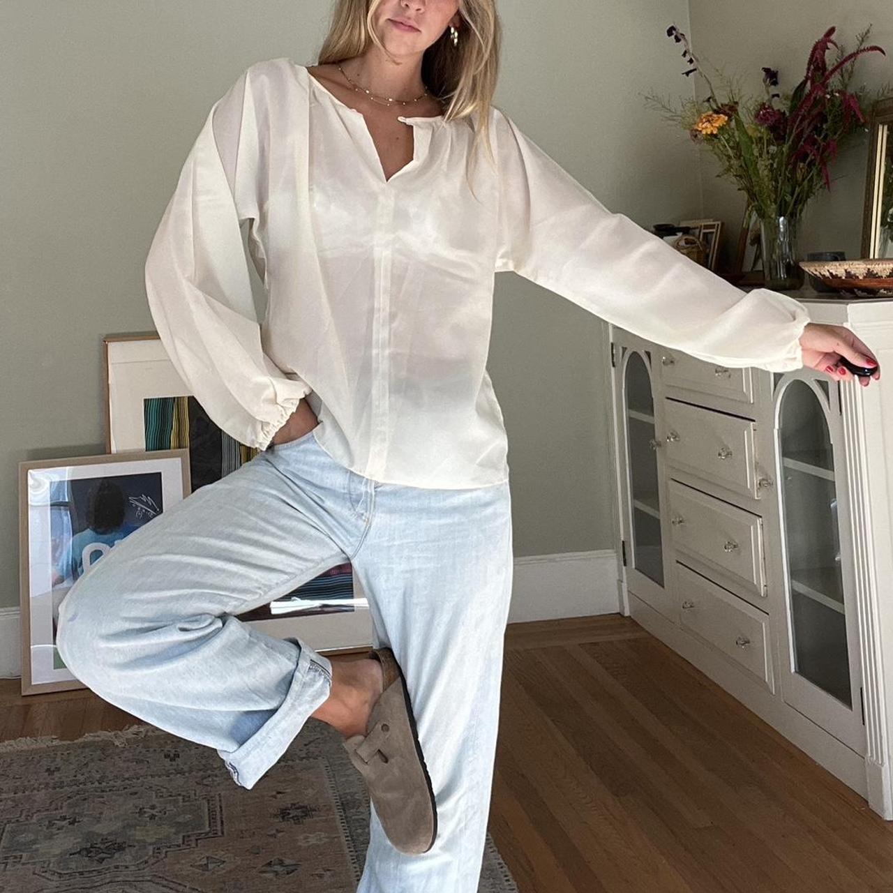 Vintage 60’s sheer peasant top. Superrrr pretty with... - Depop