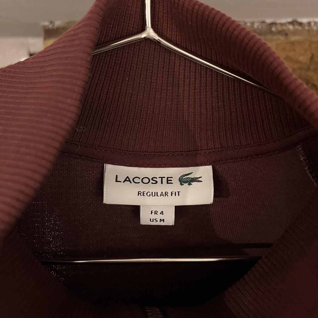 Lacoste jacquard monogram pattern zip-up No flaws,... - Depop