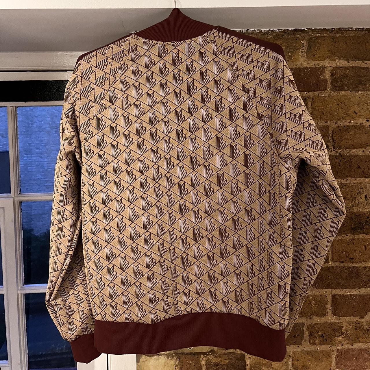Lacoste jacquard monogram pattern zip-up No flaws,... - Depop