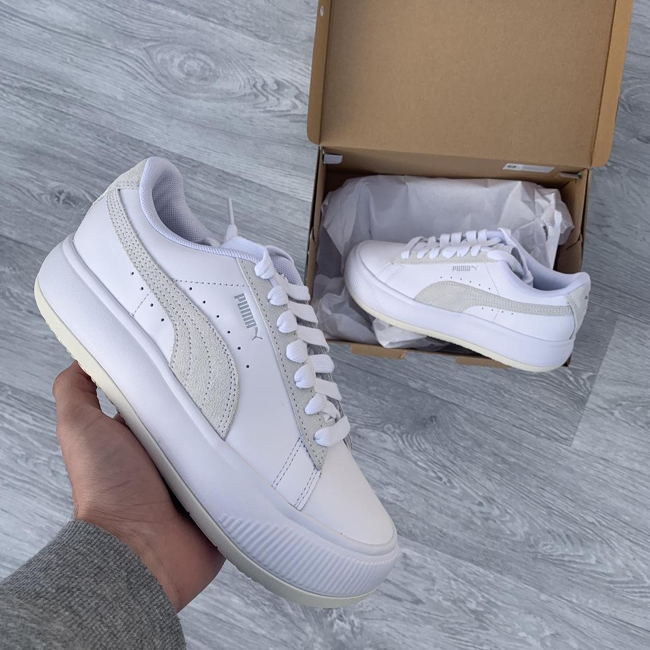 Puma Women's Cream and White Trainers | Depop