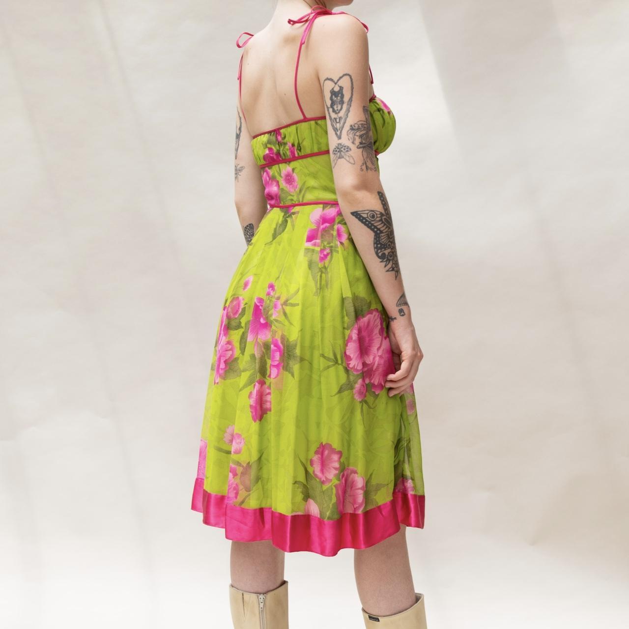 Vintage Y2k Sue Wong Dress vibrant floral... - Depop