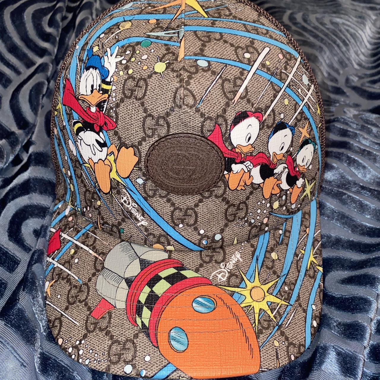 Gucci Disney Donald Duck Print Baseball Trucker Cap... - Depop
