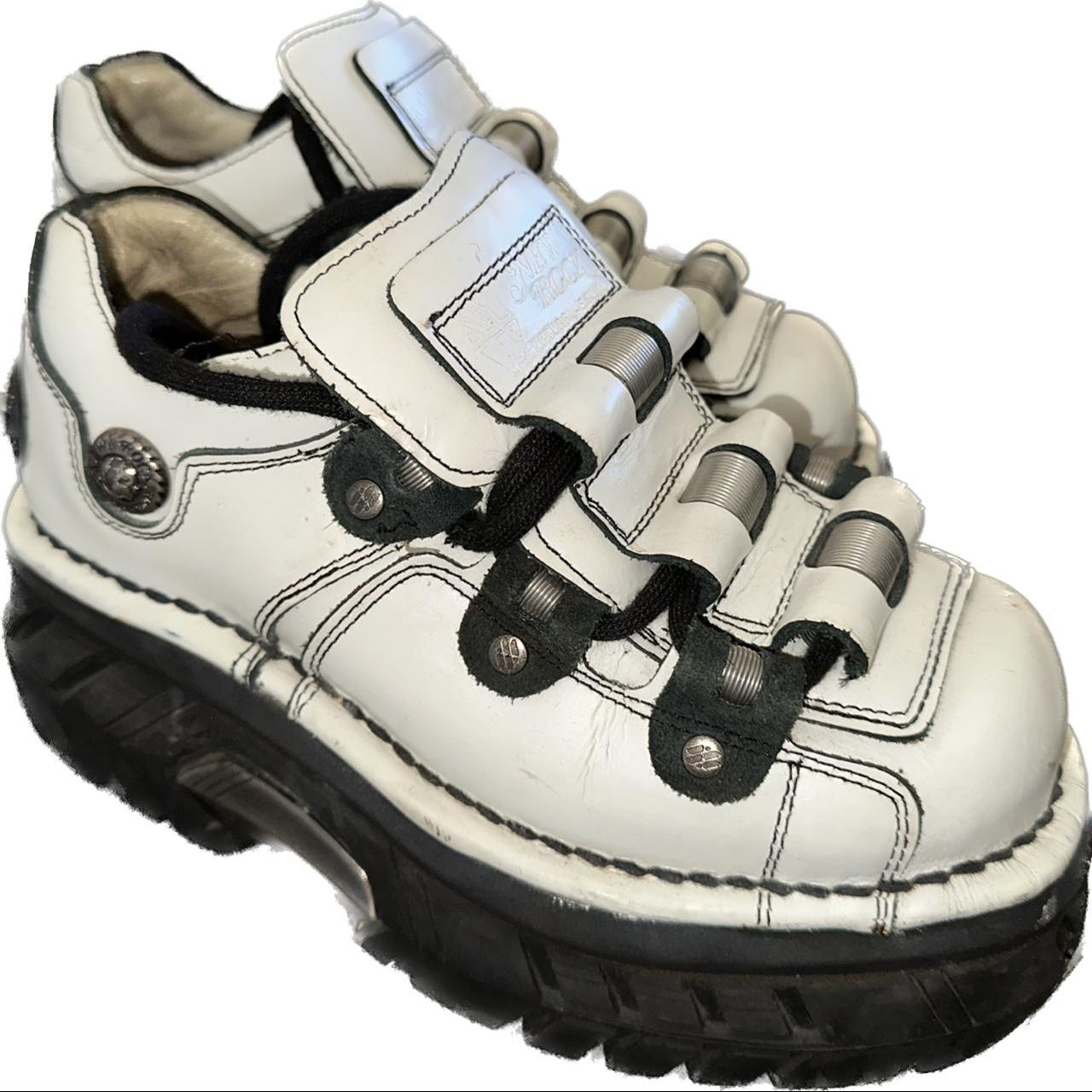 New Rock Women's White and Black Footwear | Depop