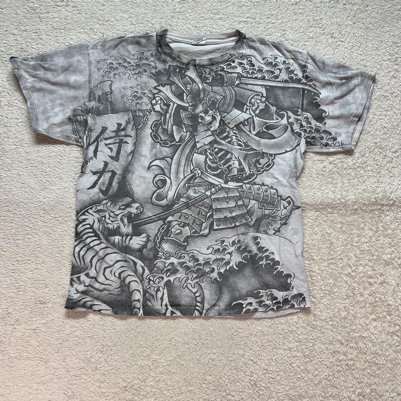 Y2k front AOP T shirt size L - Depop