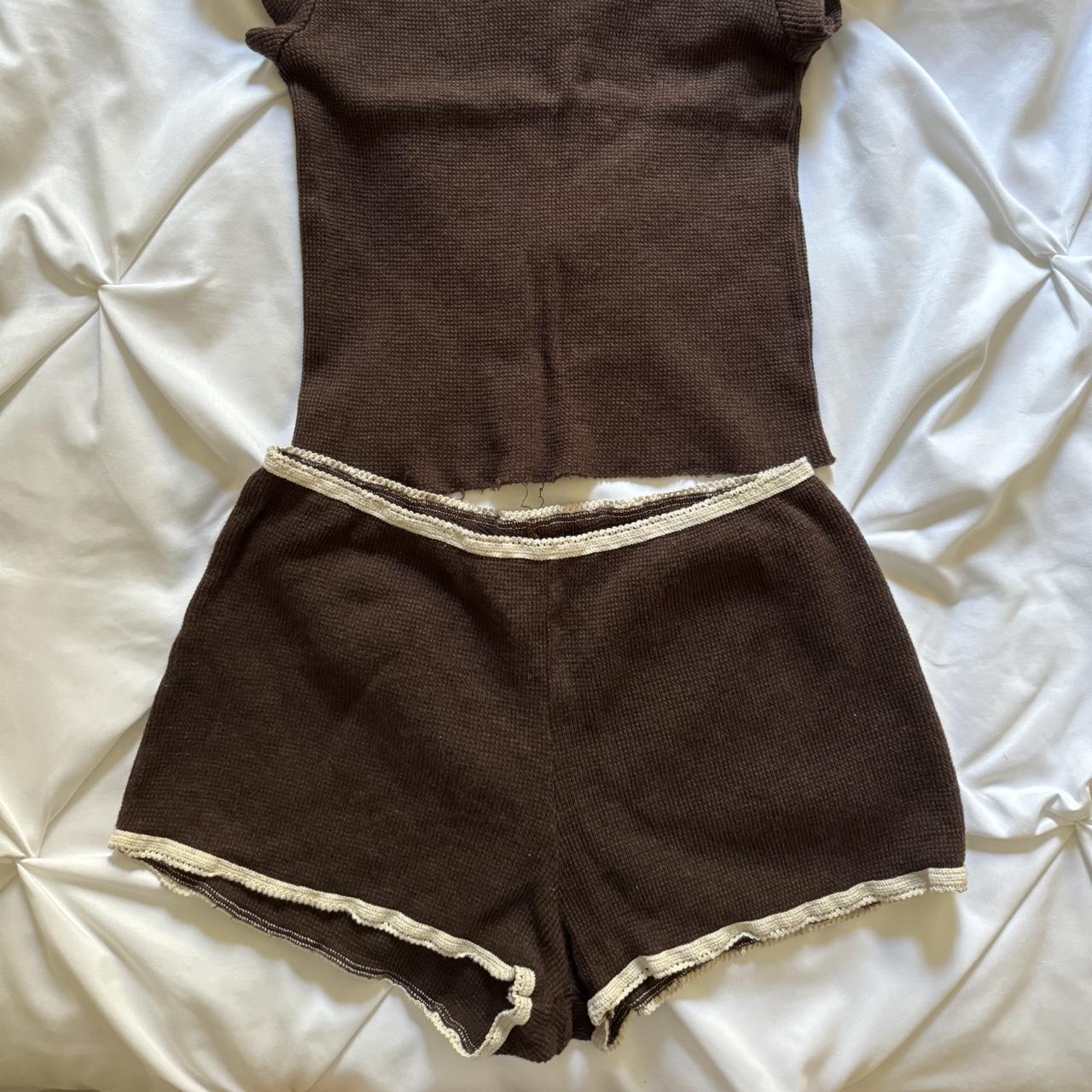 brandy melville brown pj set *same color/ can be... - Depop
