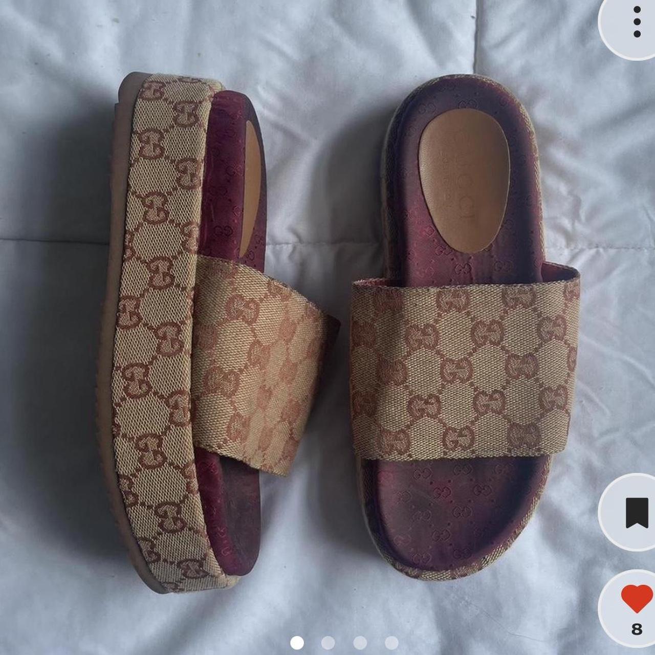 REPOP! GUCCI monogram platform sandals / slides,... - Depop