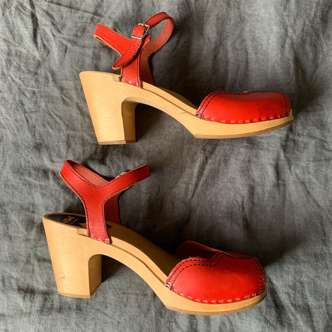 Swedish Hasbeens Classic Red Heart Sandals. Size EU... - Depop
