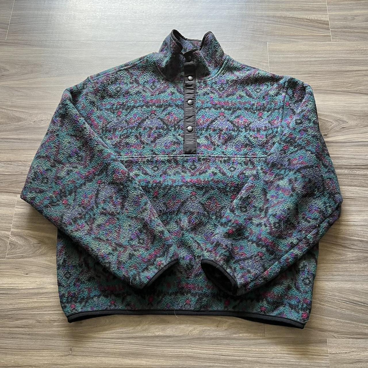 vintage 90s woolrich fleece snap-up jacket. cool!... - Depop