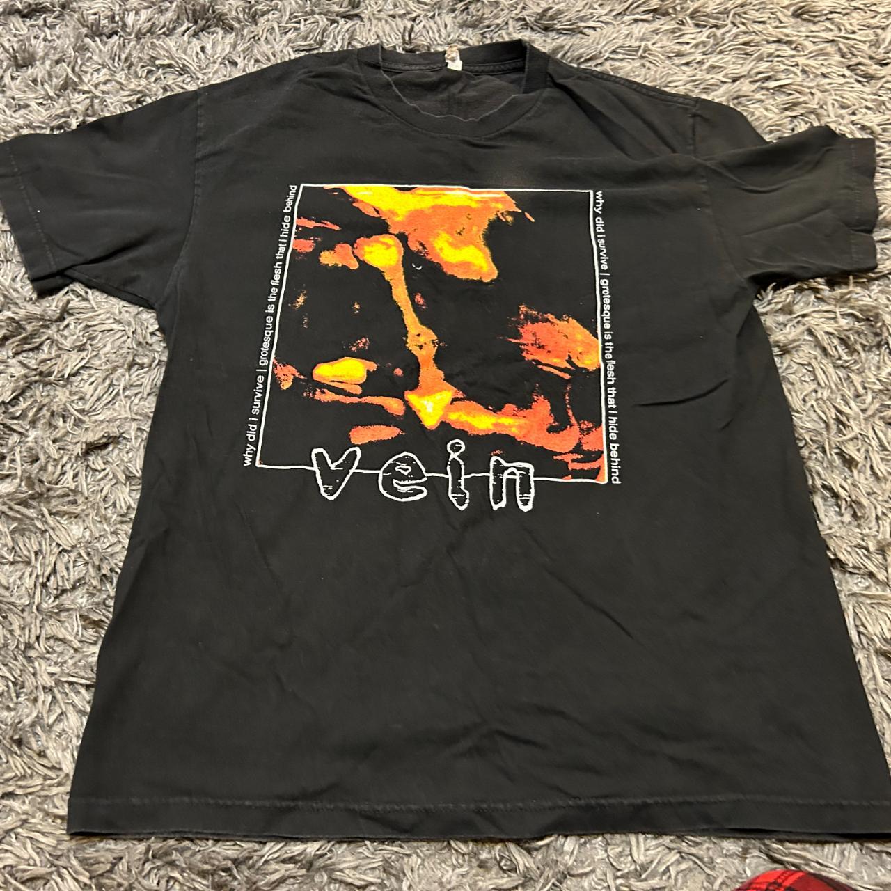 Vein Vein.FM "Why Did I Survive" Black T-Shirt Label... - Depop