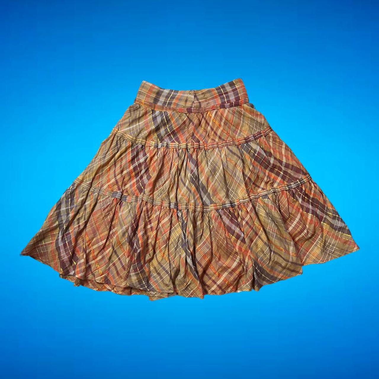 Isda&co maxi midi plaid orange autumn colors... - Depop