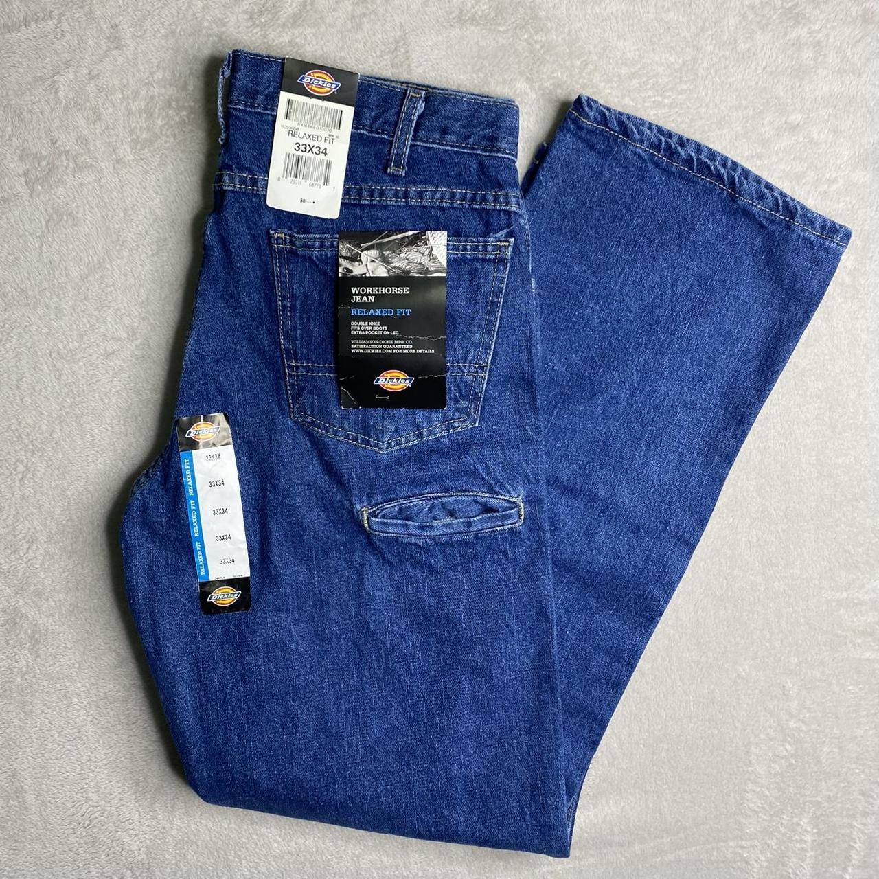 Dickies Blue Denim Double Knee Work Pants Men’s New... | Depop