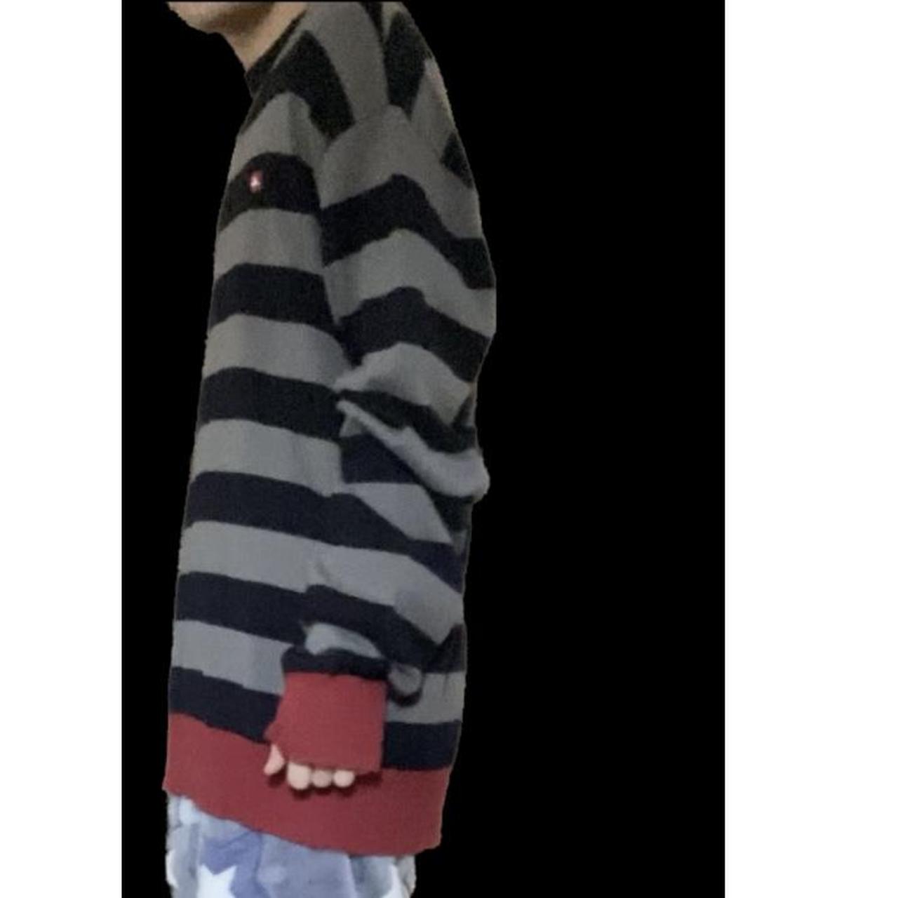 Striped black tan and red quicksilver sweater Cool... - Depop