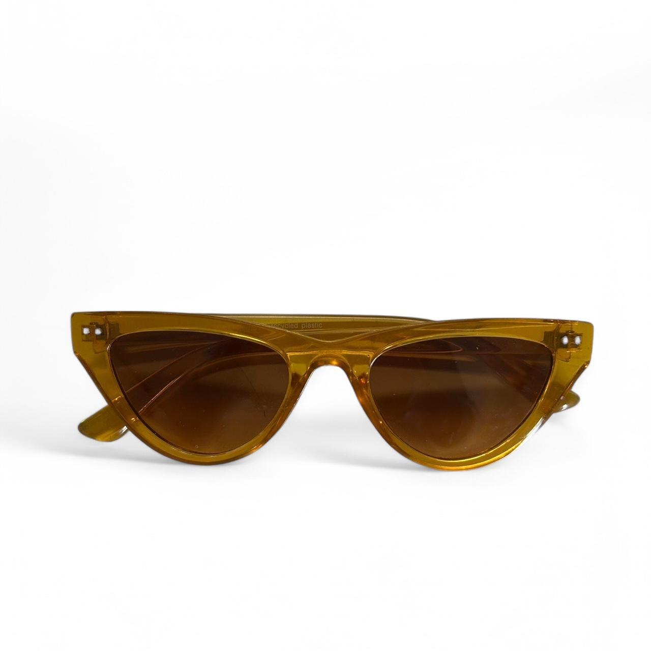 Yellow American Eagle cat eye sunglasses with a... | Depop