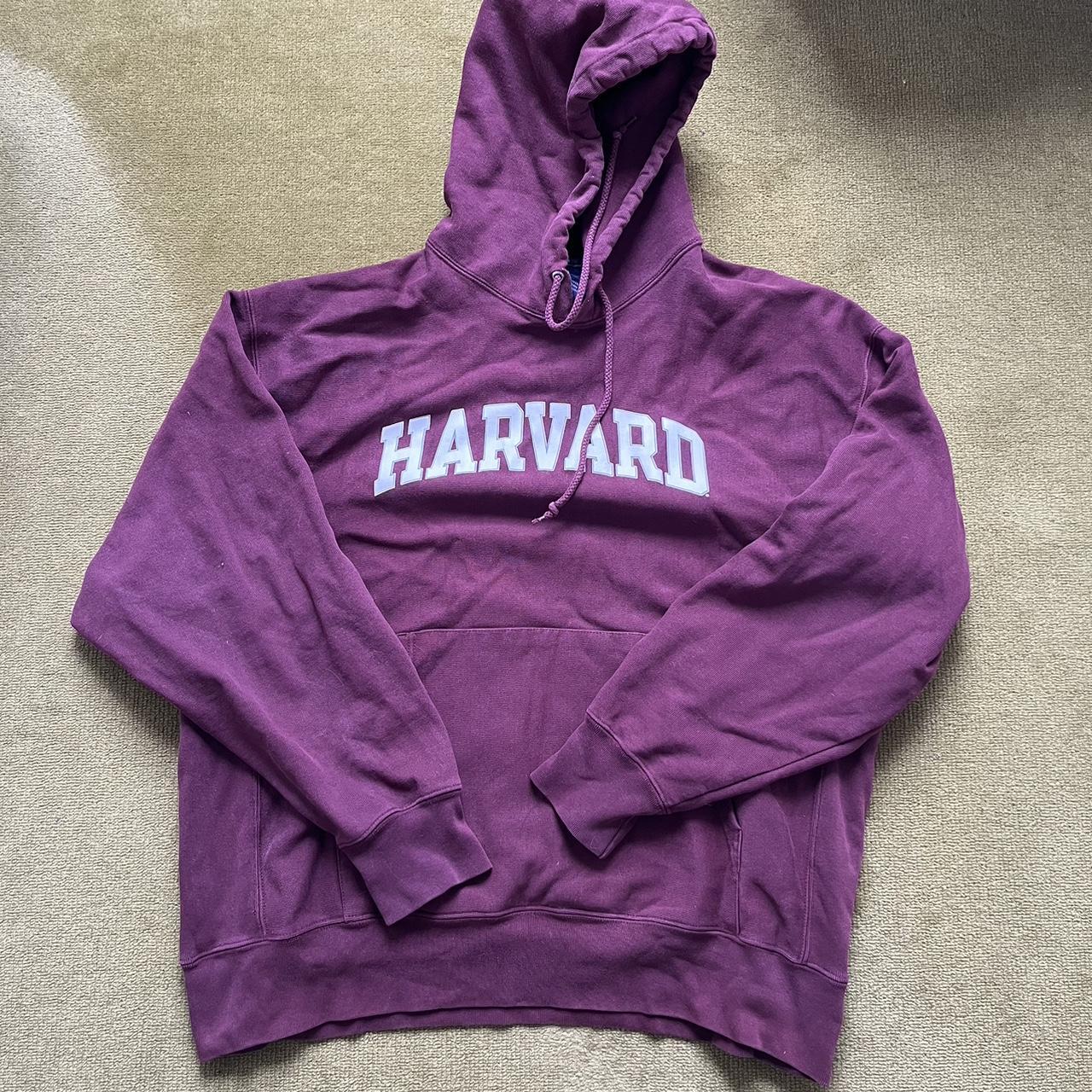 Vintage Champion Harvard Hoodie XL Real nice Maroon... | Depop