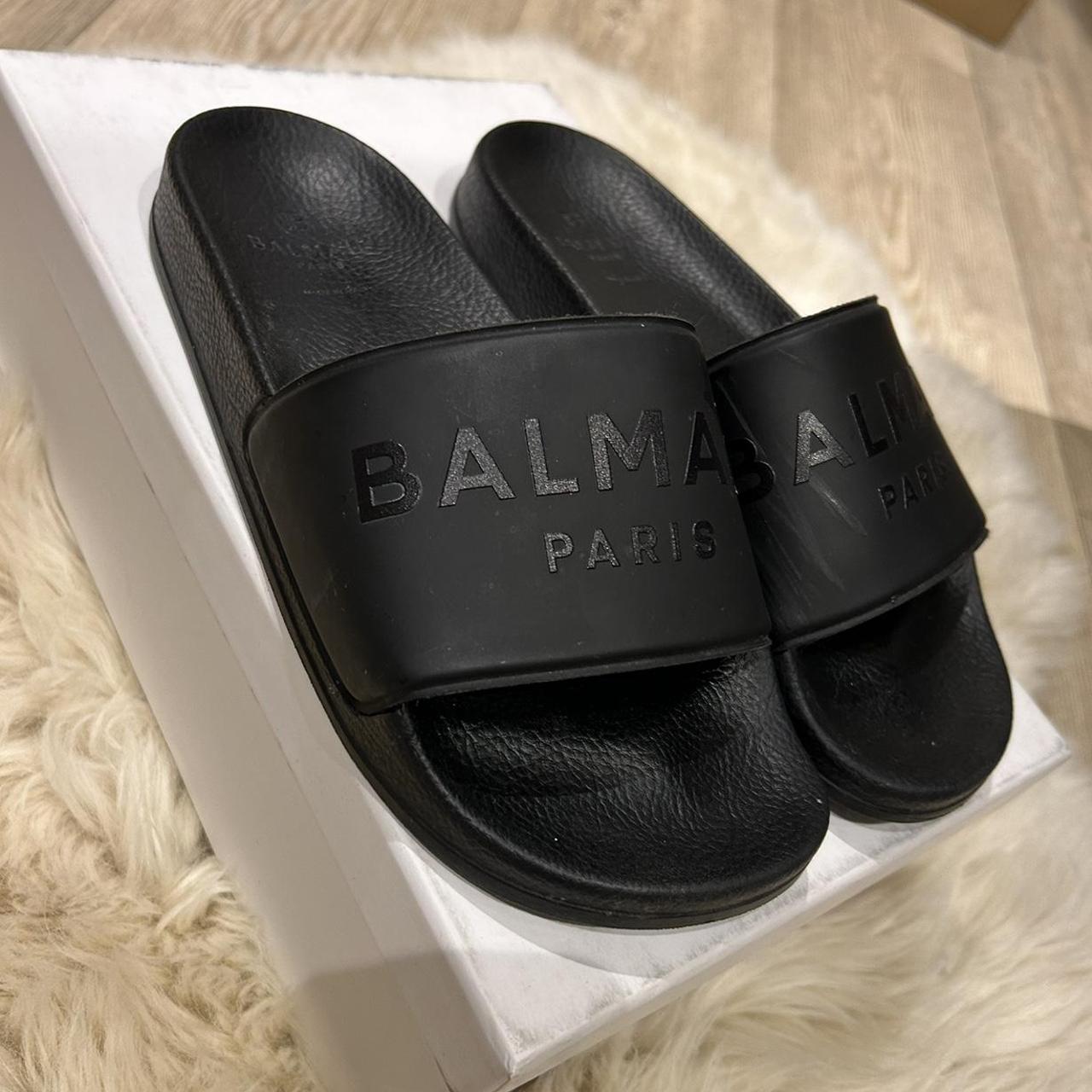 Balmain Women's Black Slides | Depop