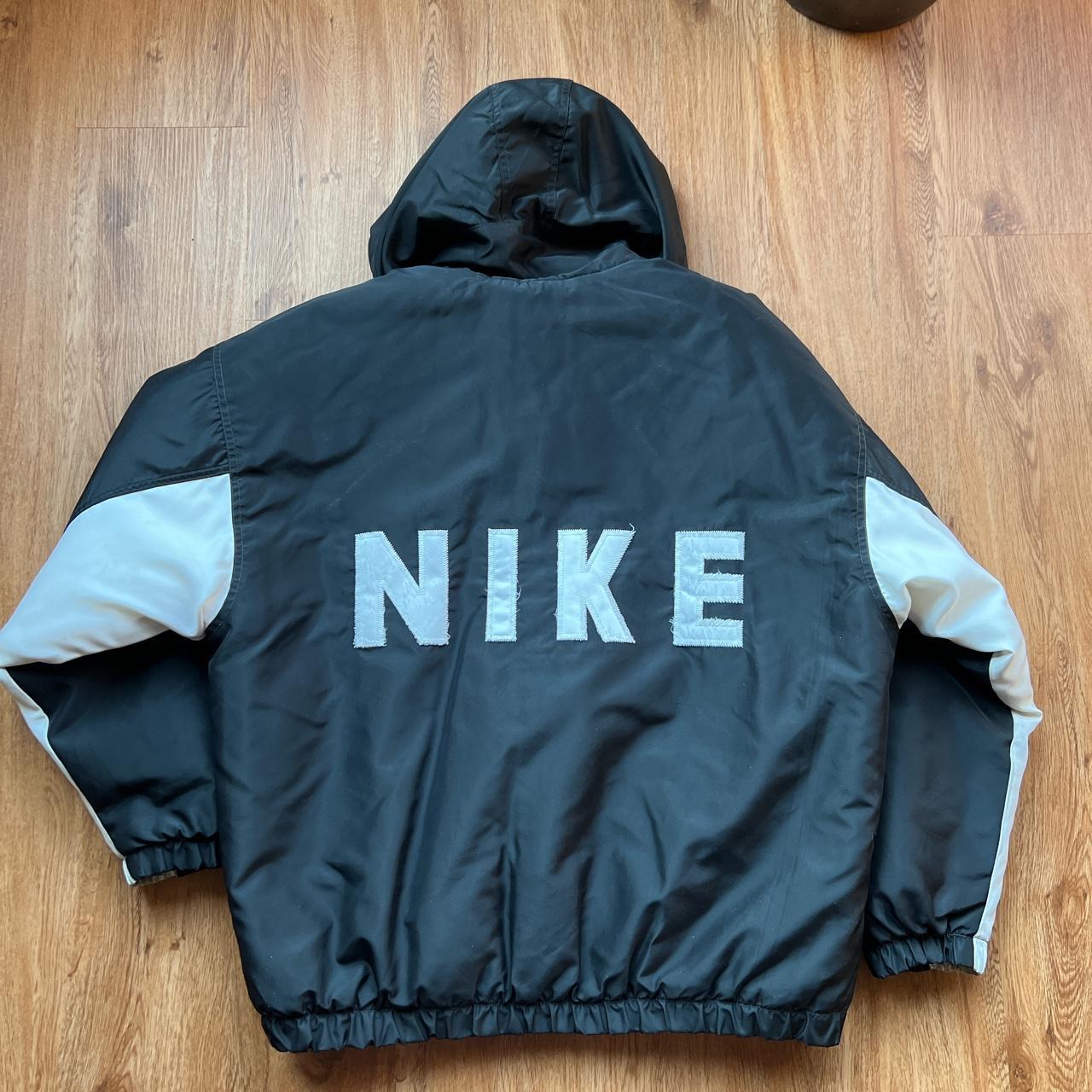 Vintage Nike Big print on back puffer jacket Fit... - Depop