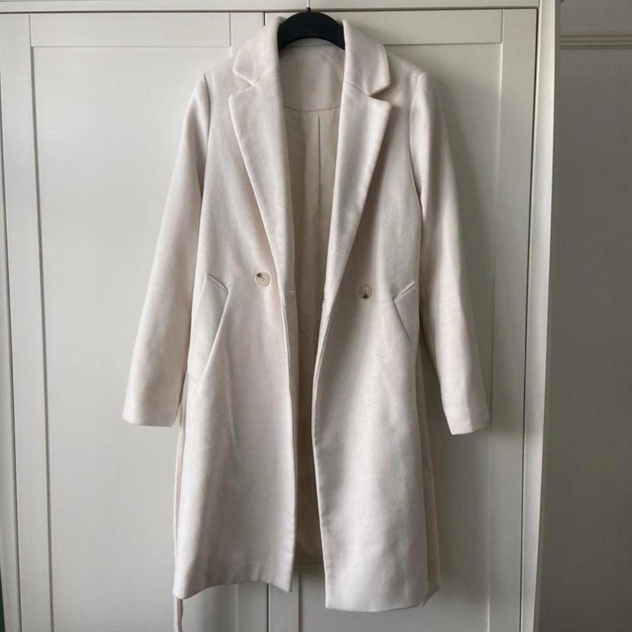 The Perfect Long Cream / off-white Coat... - Depop