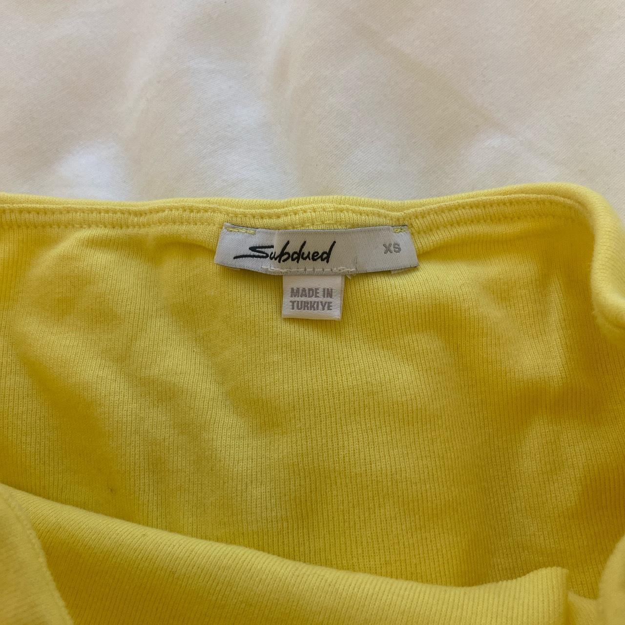 Brasil yellow and green tube top from subdued Size... - Depop