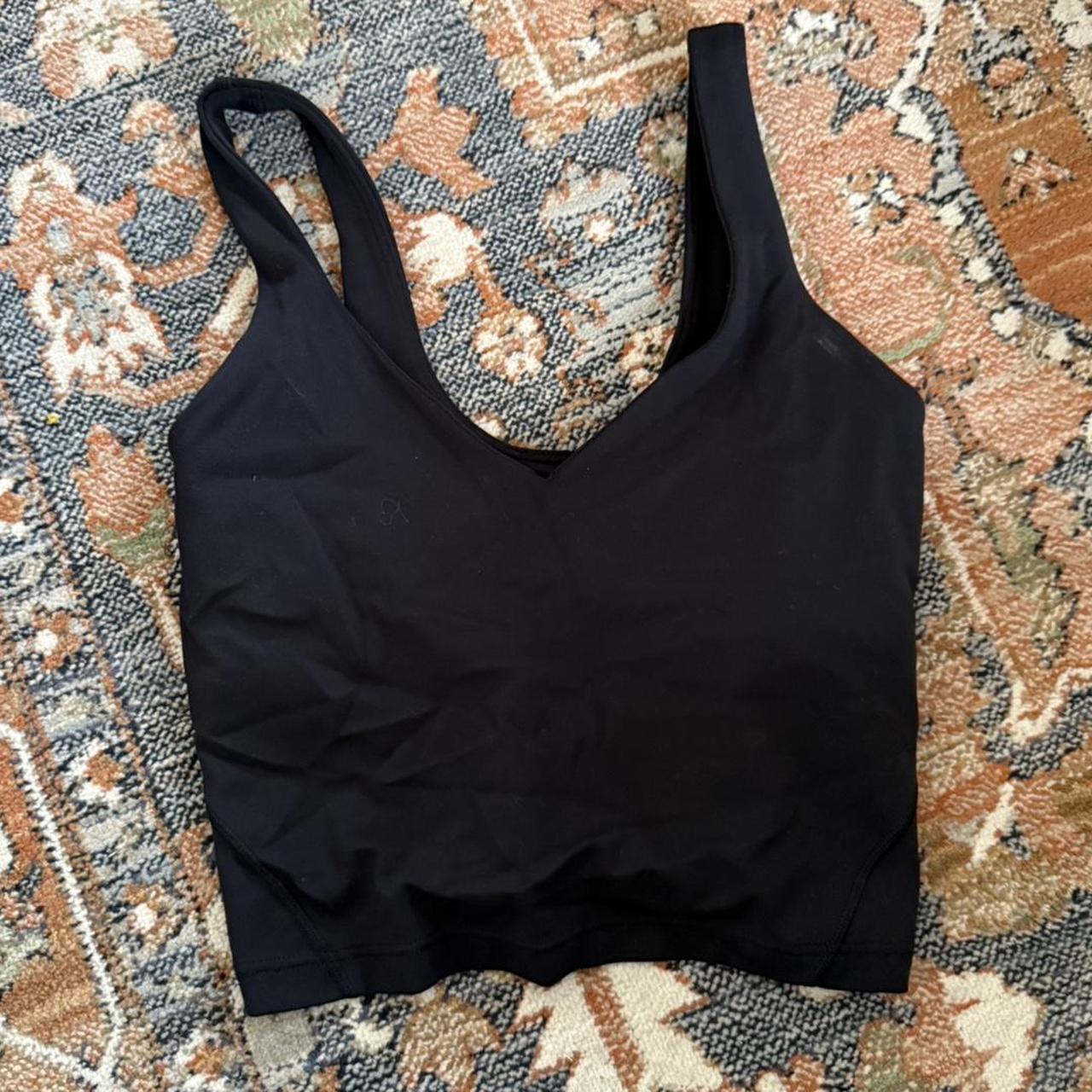 lululemon black align tank size 2, worn once #lululemon | Depop