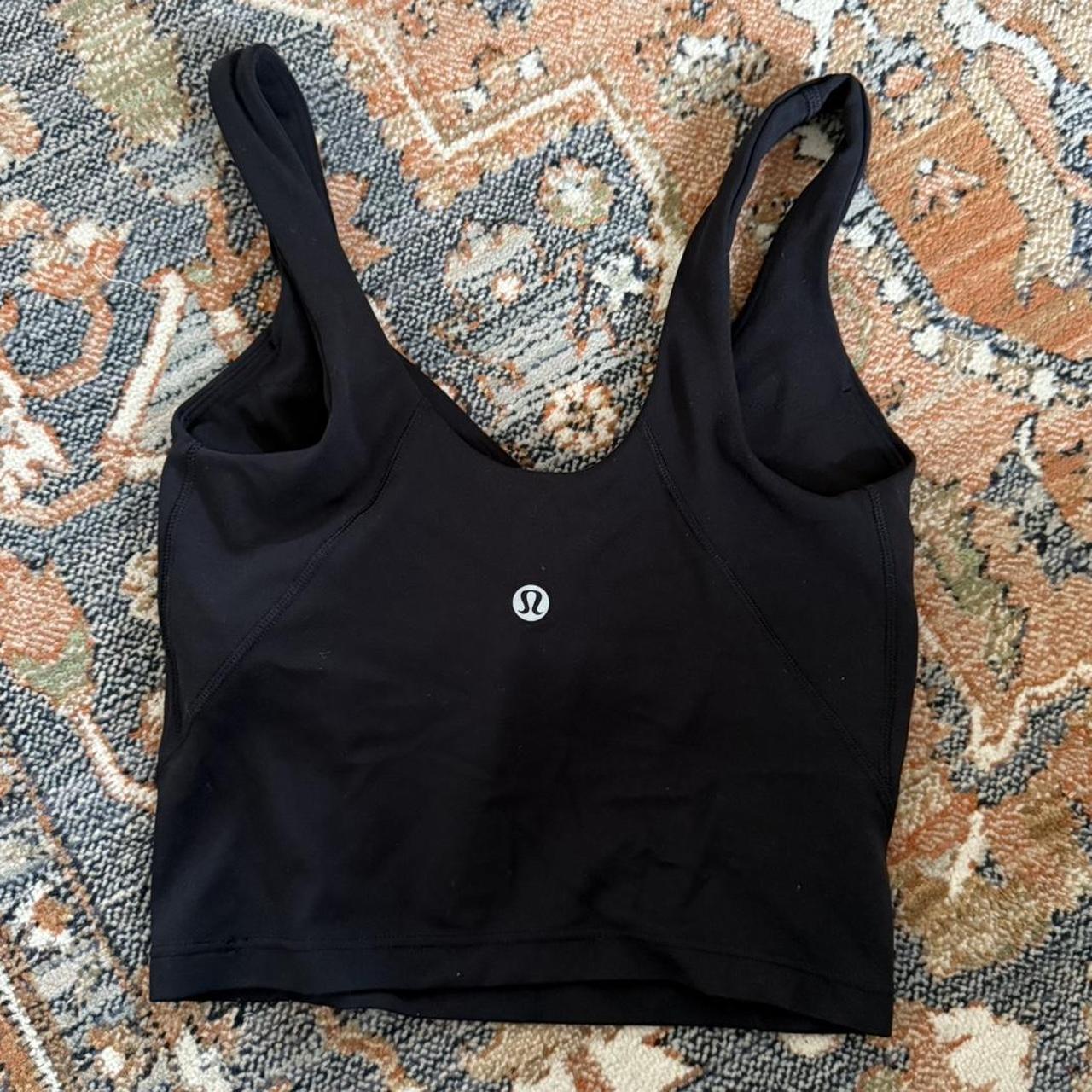lululemon black align tank size 2, worn once #lululemon | Depop