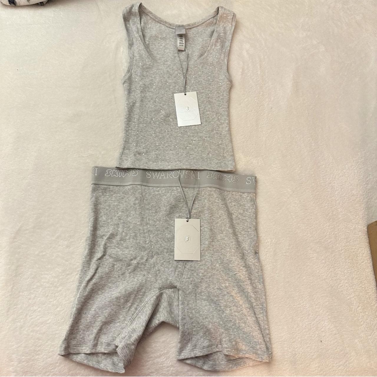 SWAROVSKI X SKIMS SET COTTON RIB BOXER & TOP - Depop