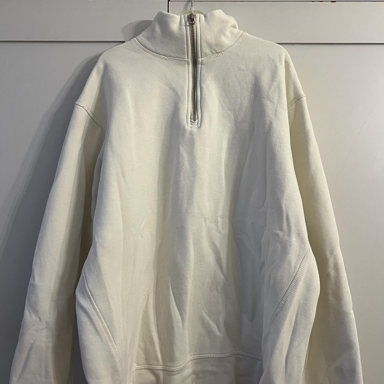 Zara cream quarter zip Half zip - Depop