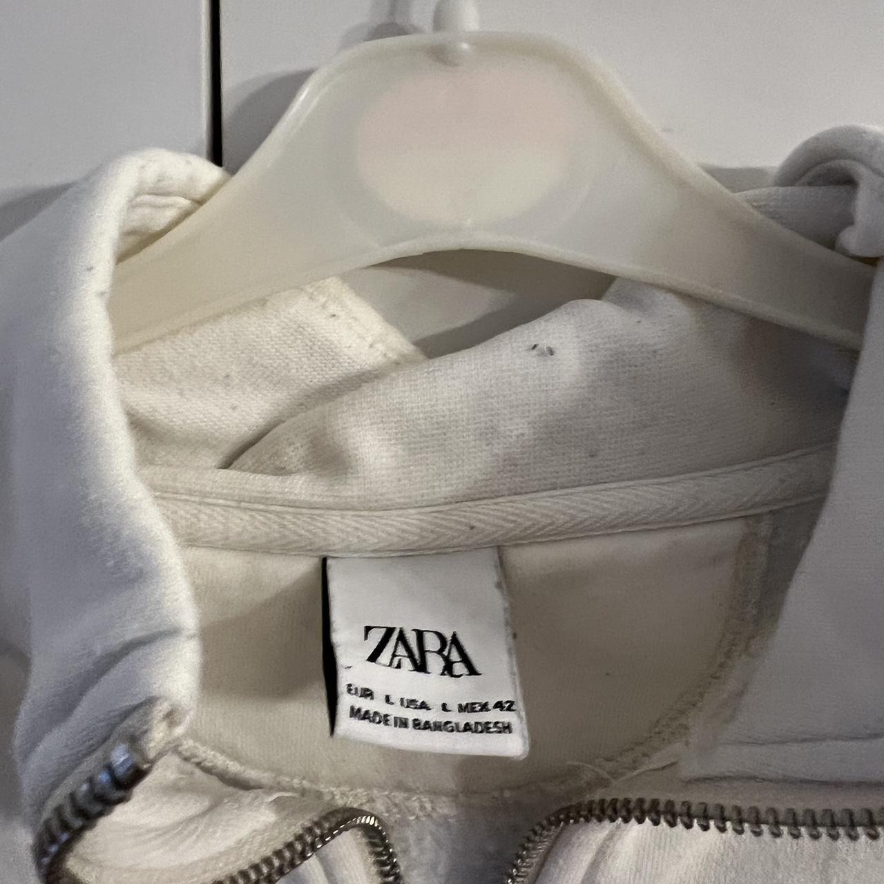 Zara cream quarter zip Half zip - Depop