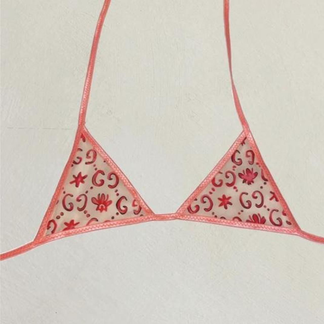 Gucci Bee monogram print micro bra. Please note this... - Depop