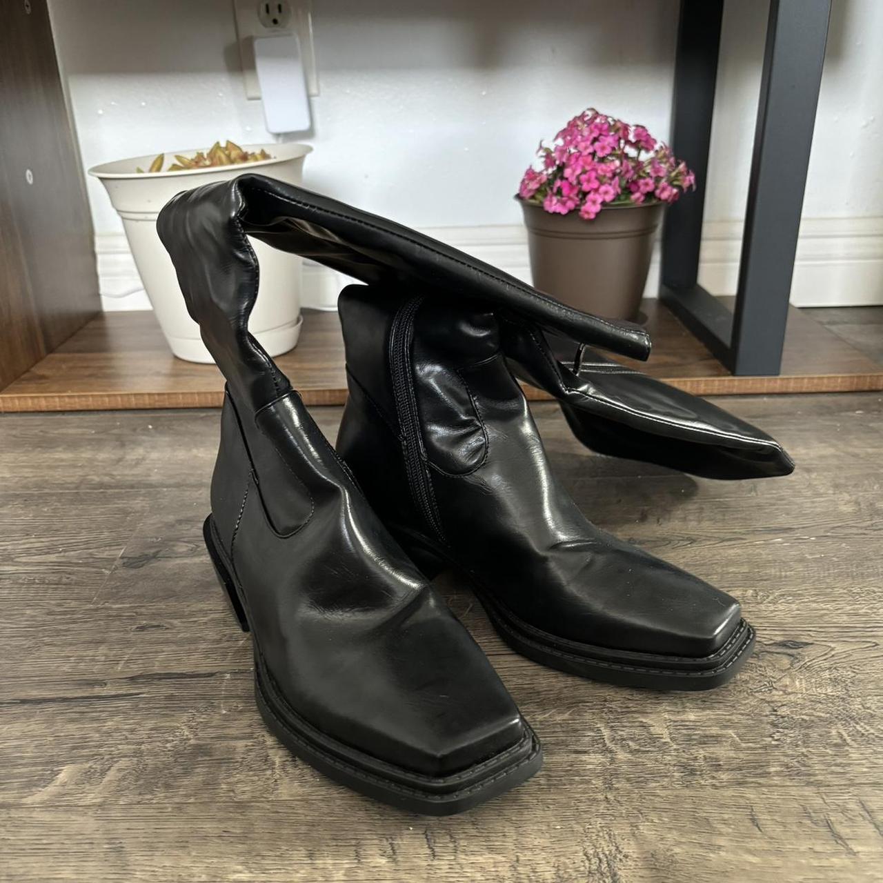 Pretty little thing boots Size 4 Worn once and... | Depop