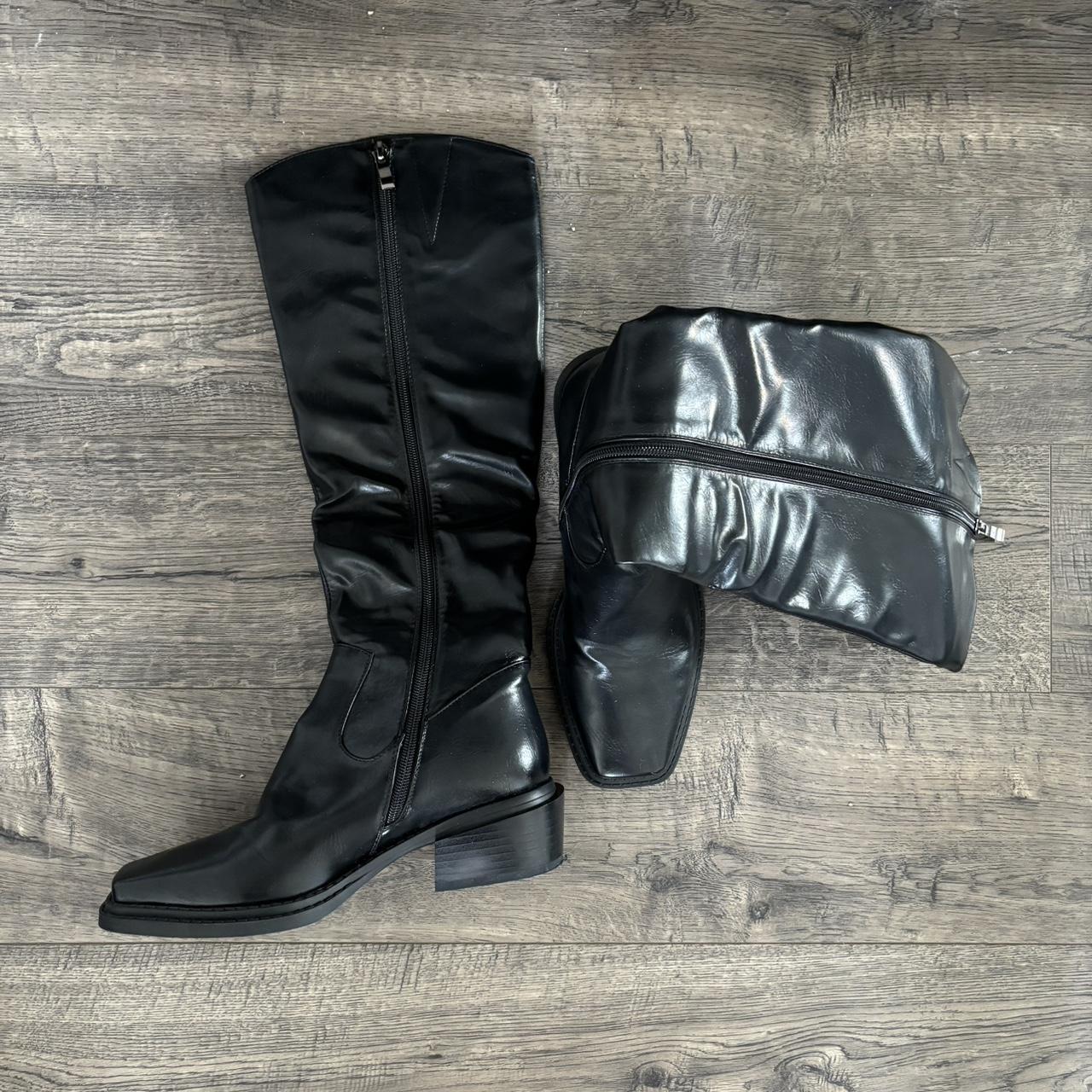 Pretty little thing boots Size 4 Worn once and... | Depop