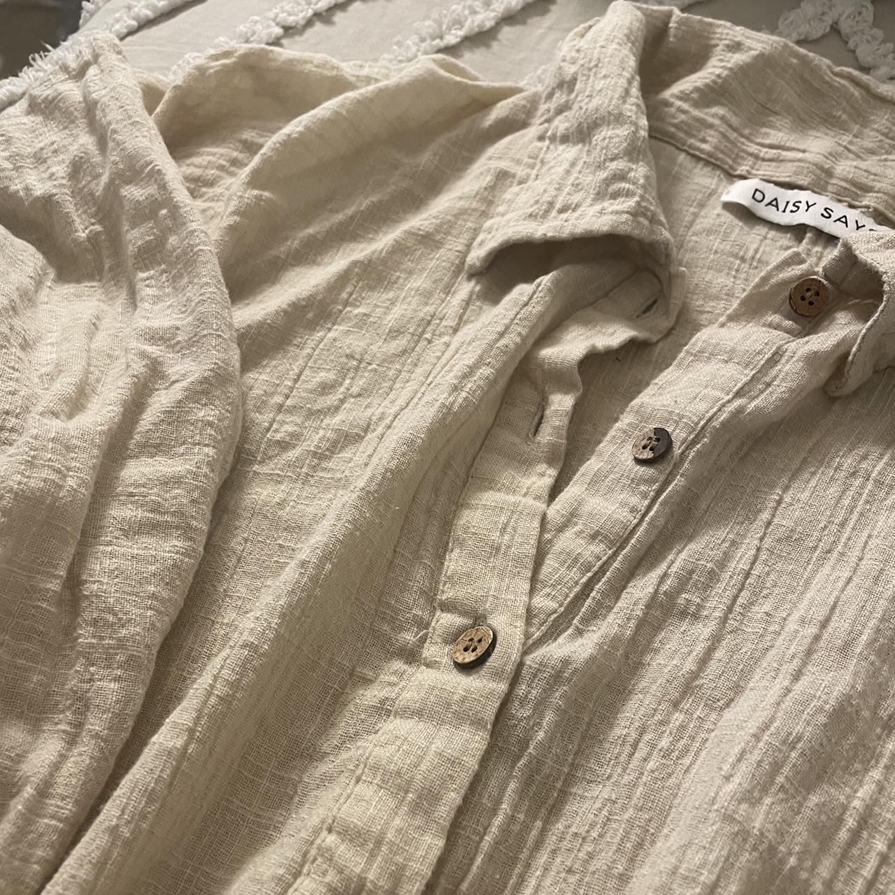 Beige button up - Depop