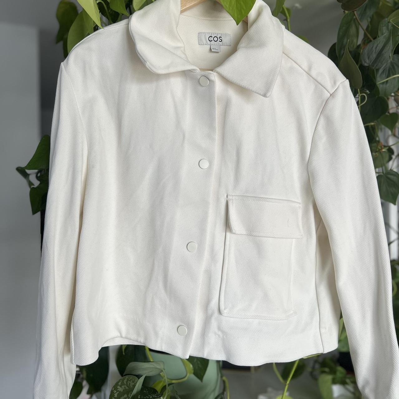 COS cropped twill jacket in cream. Utility style.... - Depop