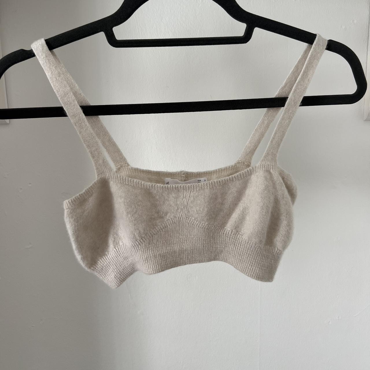 Mango knit top in beige - Depop