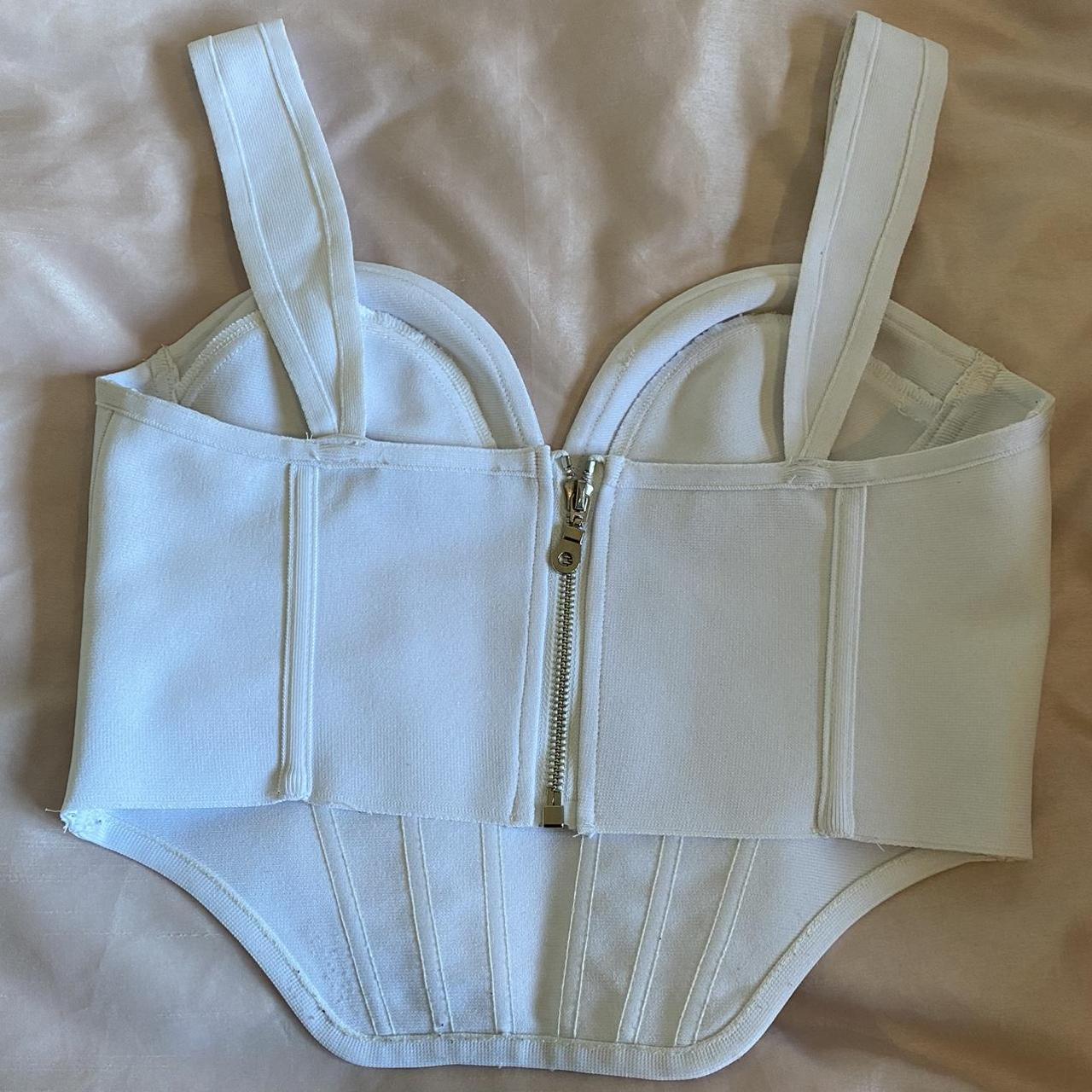 white plt corset top has mark as shown will come... - Depop