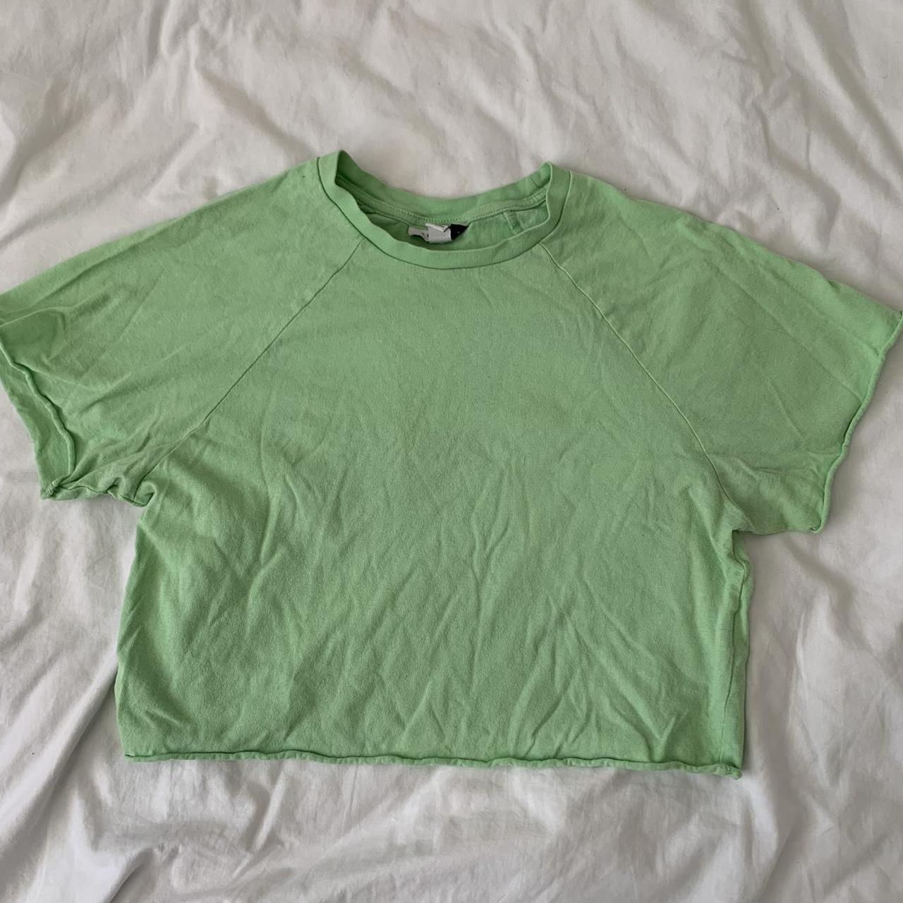 Topshop Women's Green Crop-top | Depop