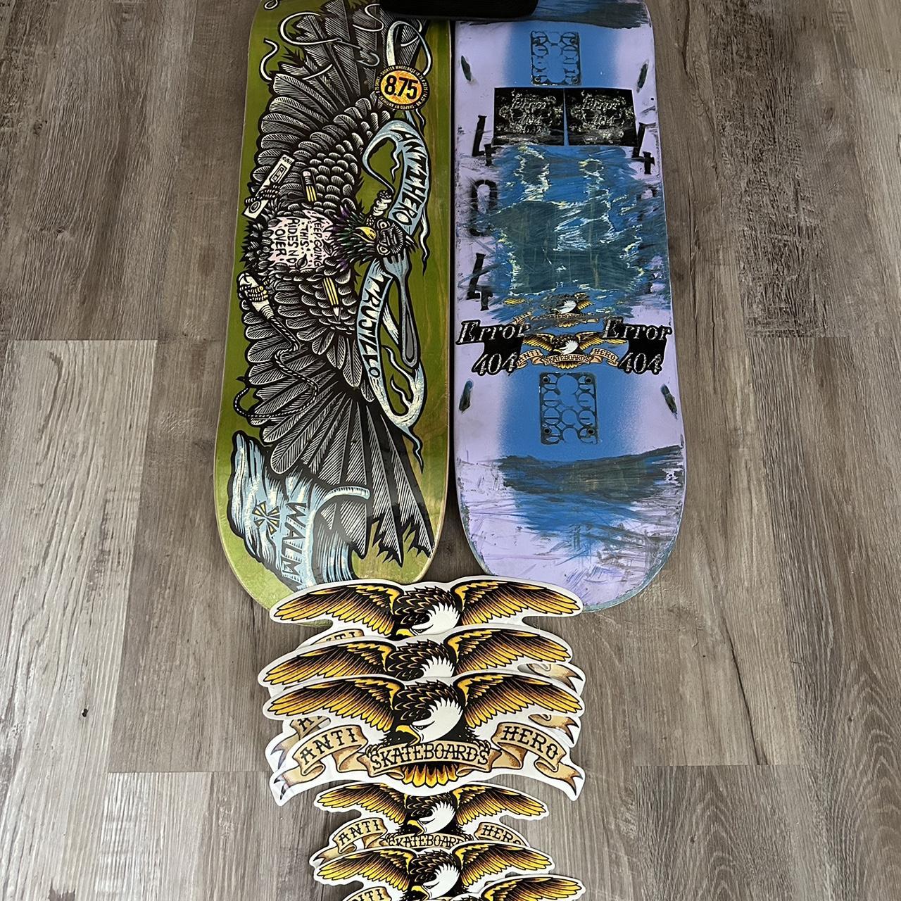 Anti hero skateboard deck bundle 8.75 With stickers - Depop