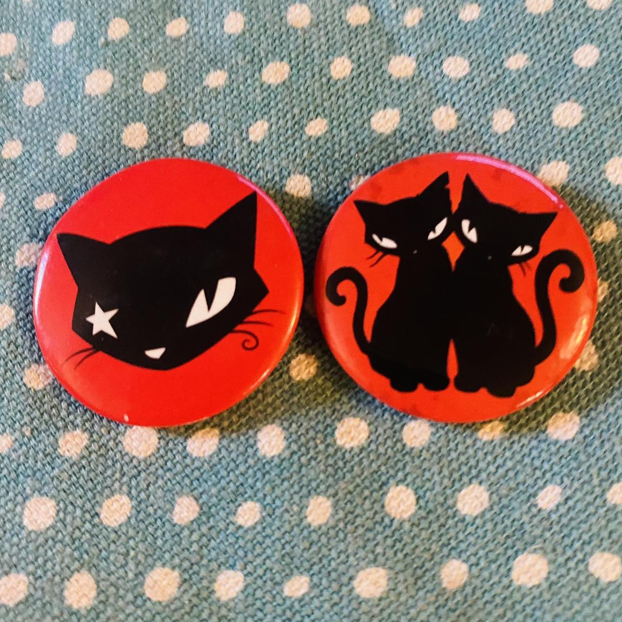 Vintage Emily the Strange Cats Pin Back Buttons Set... | Depop