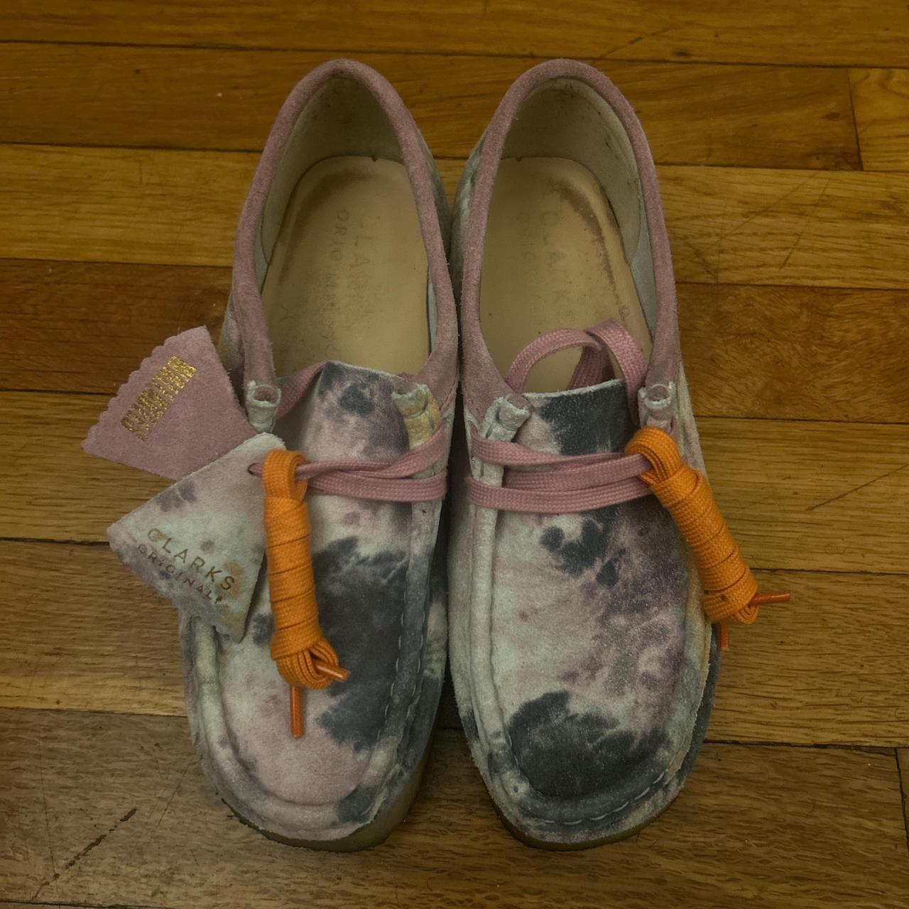 Beautiful tie dye Clark wallabees Nice mix of... - Depop