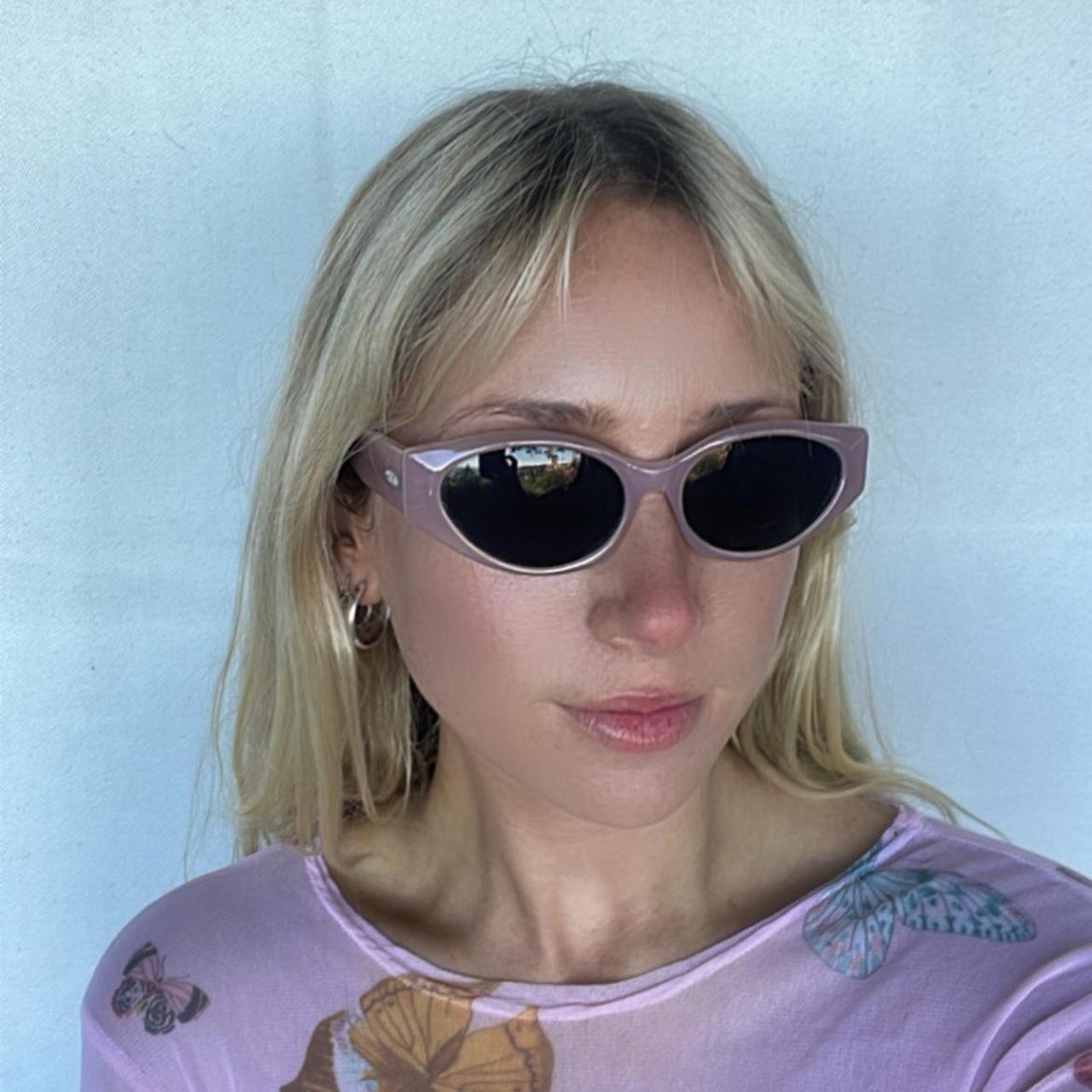 Genuine Y2K vintage purple cat eye sunnies by... - Depop
